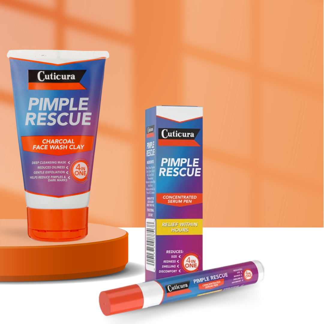 Combo - Cuticura Charcoal Face Wash Clay & Serum Pen