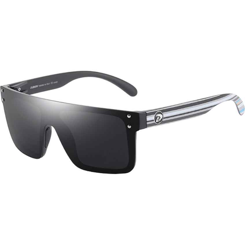 Dubery Polarized Sunglasses 100% UV Protection Black / Stripe Black D1